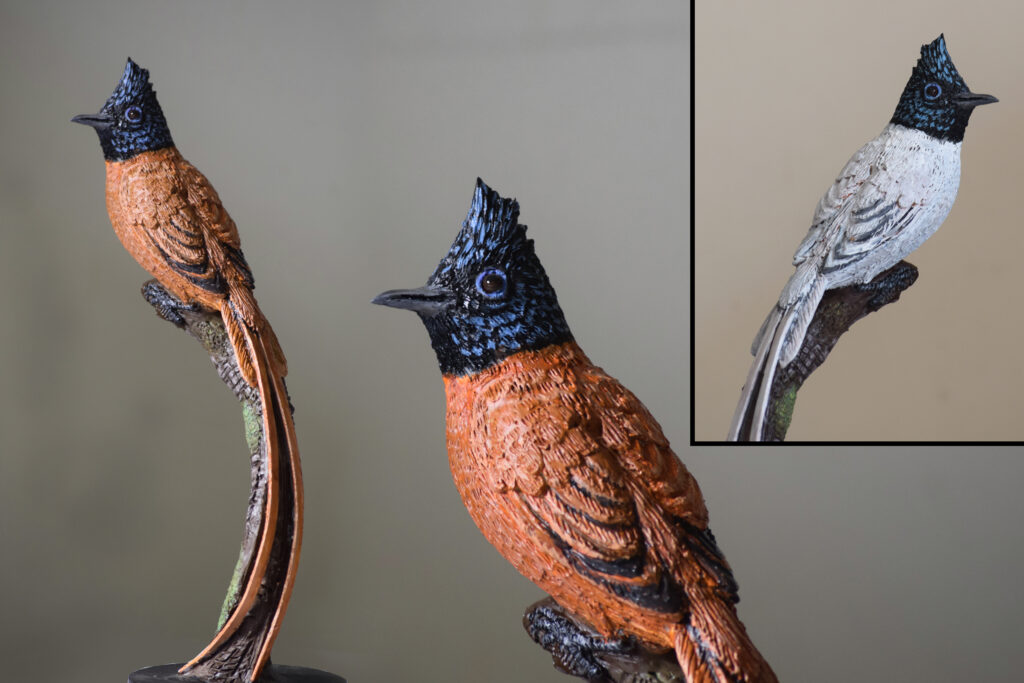 Indian paradise flycatcher bird sculpture/model by Indiwild, 1 of the ...